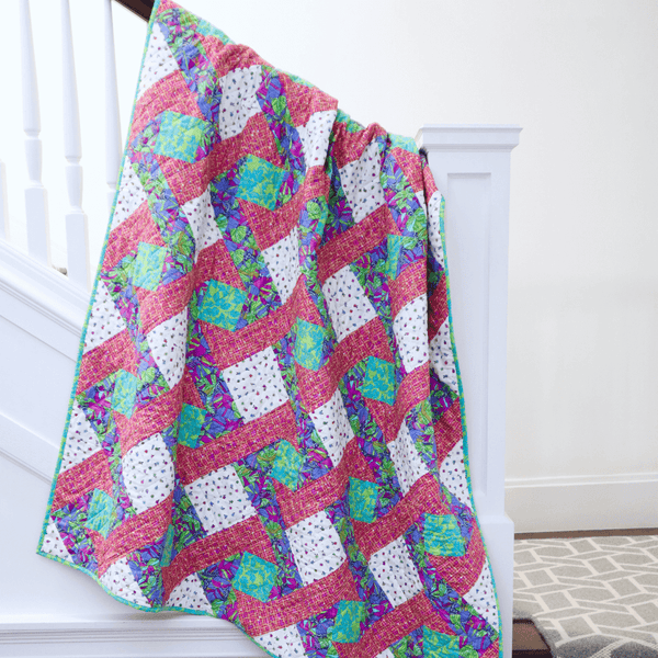 Woven Poppy No Cutting Quilt Kit - The Quilt Kit Co