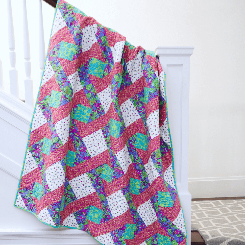 Woven Poppy No Cutting Quilt Kit - The Quilt Kit Co