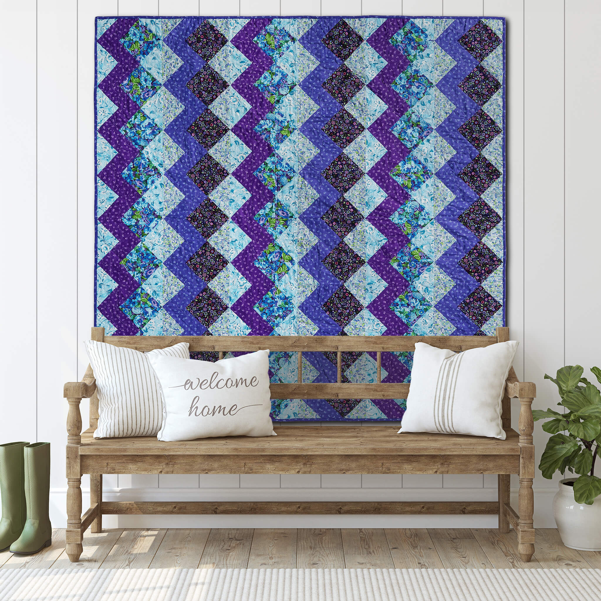 Zig Zag Purple Precut Quilt Kit - The Quilt Kit Co
